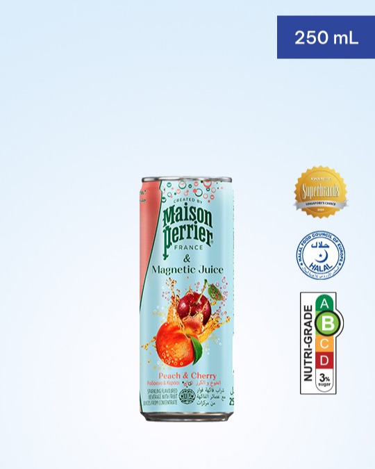 250ml Maison Perrier Magnetic Juice Sparkling Beverage - Peach & Cherr ...